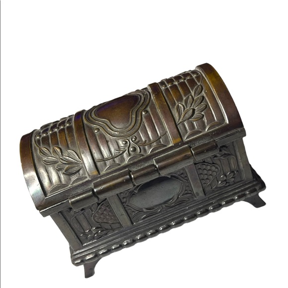 Vintage | Accents | Vintage Antiqued Copper Metal Fancy Ornate Treasure ...